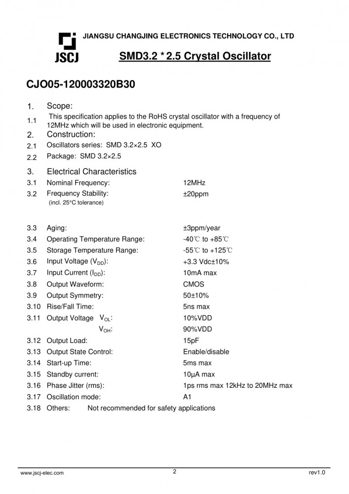 CJ005-120003320B30 datasheet page 2