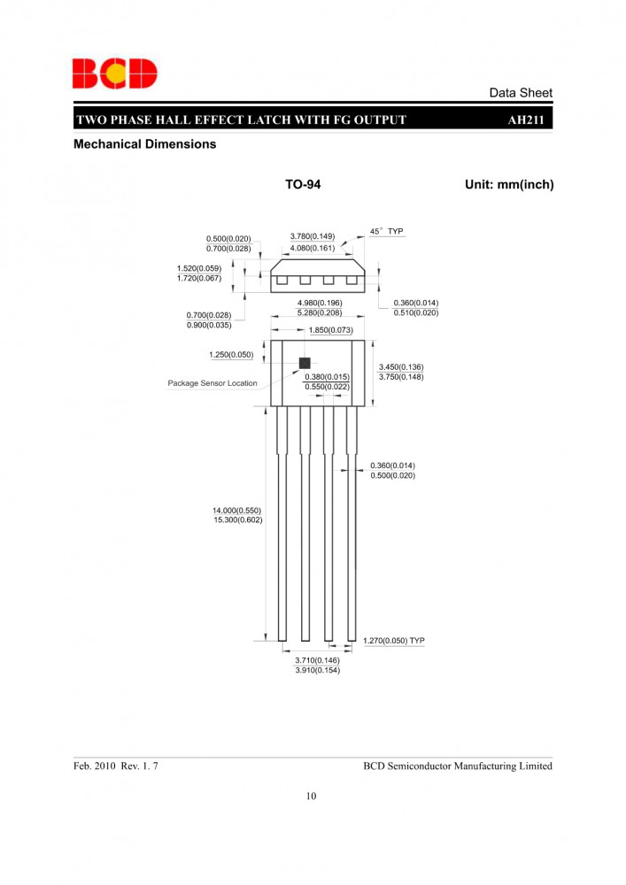 AH211 datasheet page 10