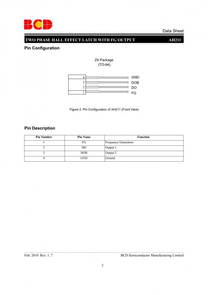 AH211 datasheet page 2