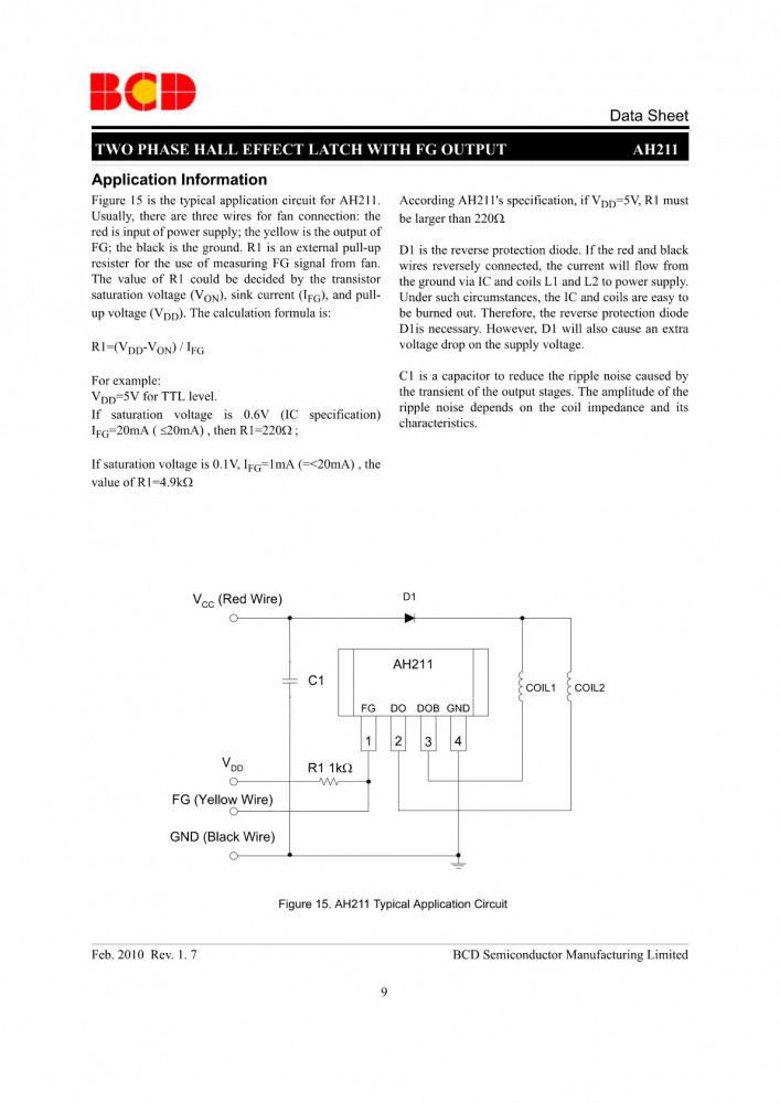 AH211 datasheet page 9