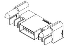 EXTreme Ten60Power Right-Angle Receptacle with Side Guides, 24 Signal Circuits, 6 Power Circuits