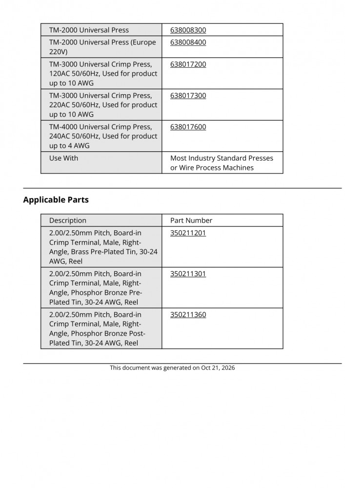 Molex 639029000 tooling document page 3