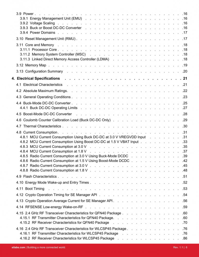 EFR32BG29 data sheet page 6
