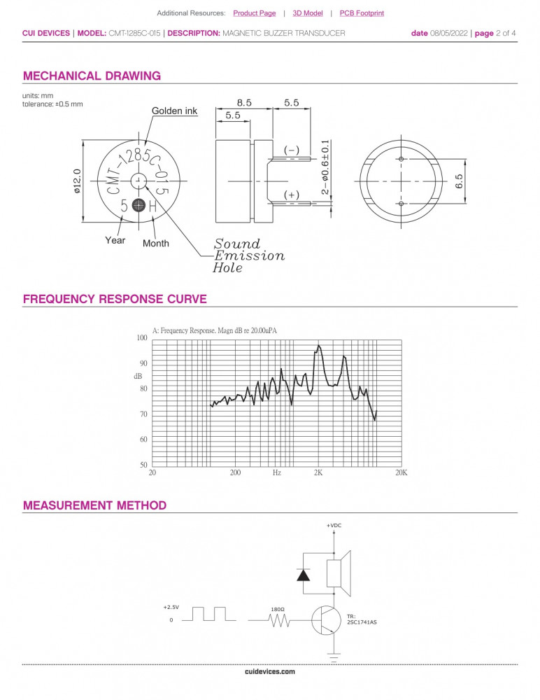 CMT-1285C-015 datasheet page 2