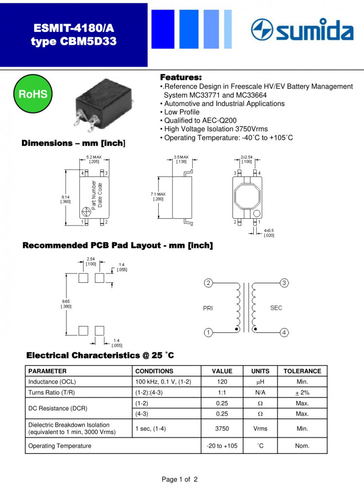 ESMIT-4180/A technical document page 1