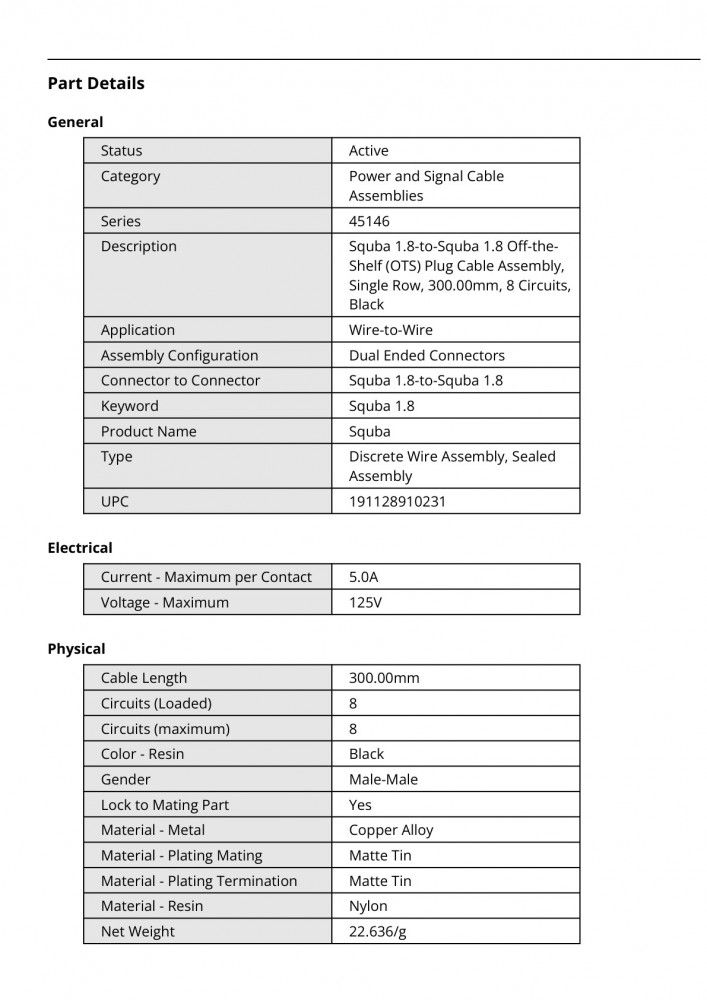 Product document image 2 for Molex 451460803