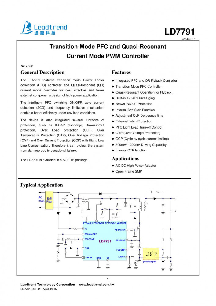 LD7791 datasheet page 1