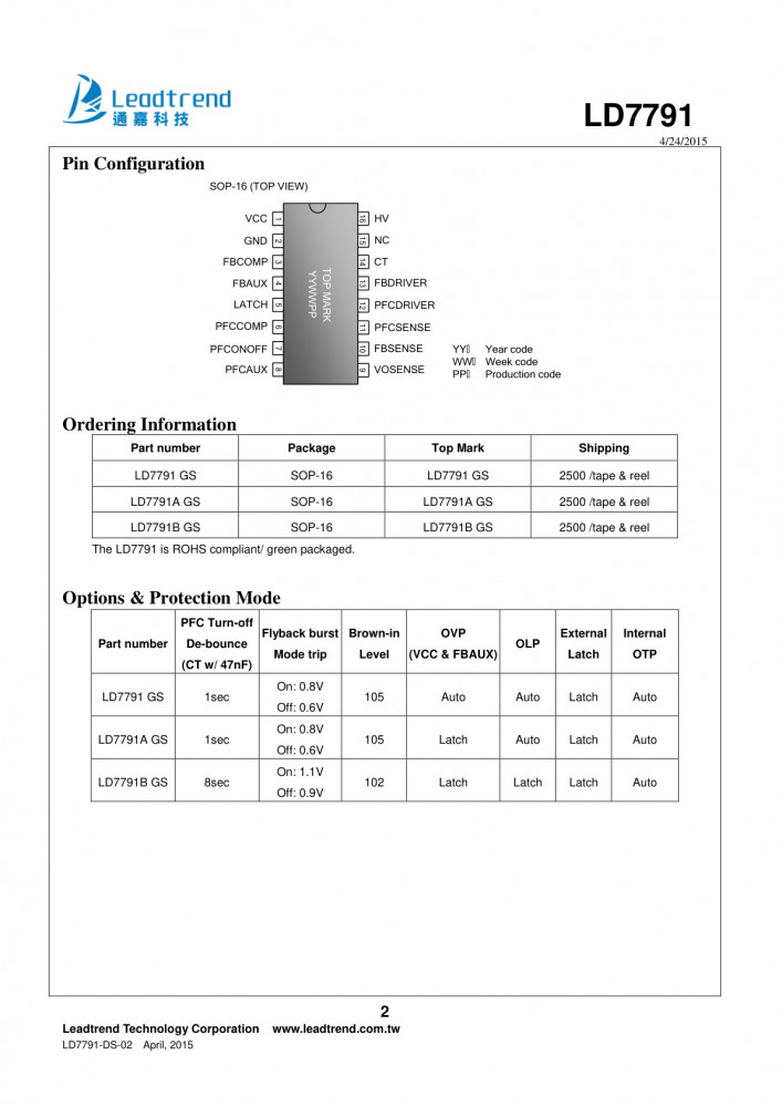 LD7791 datasheet page 2