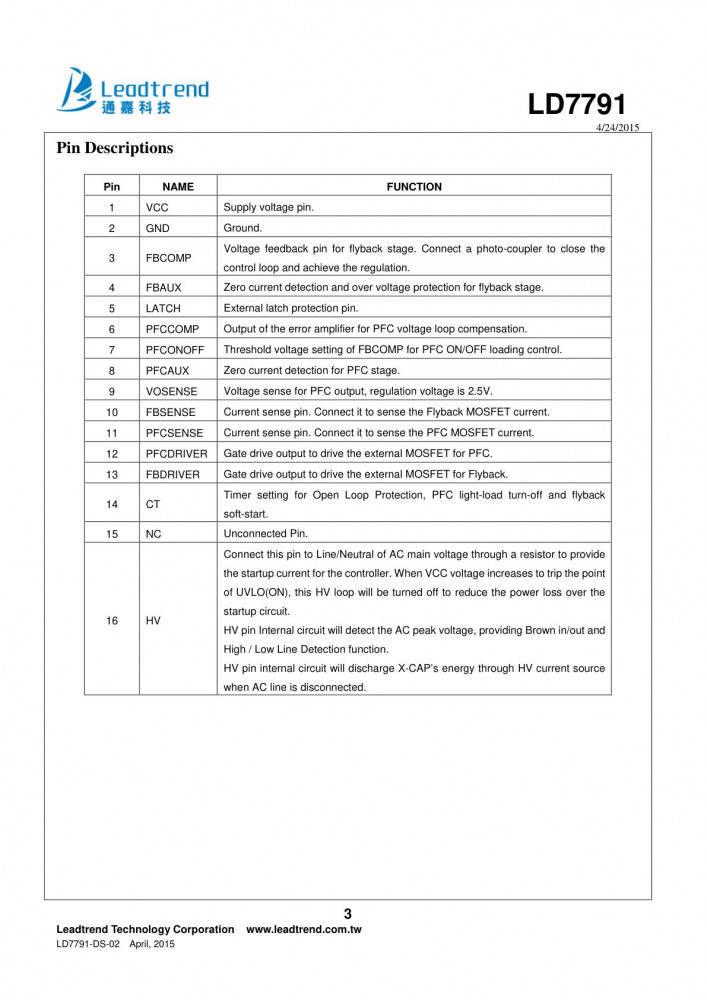 LD7791 datasheet page 3