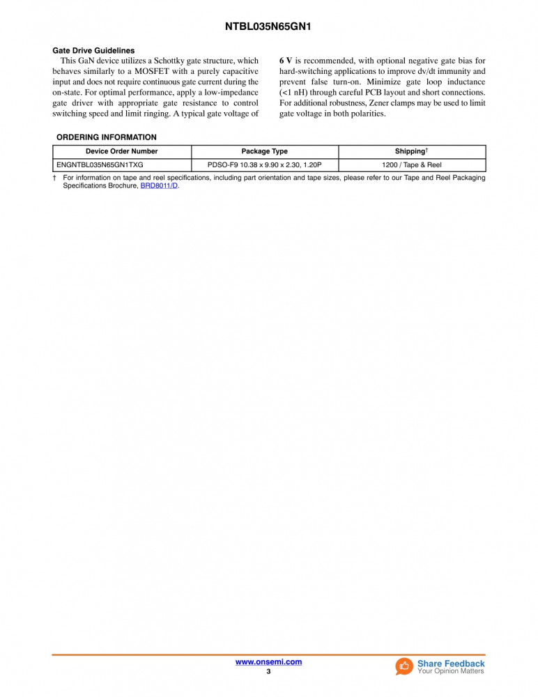 NTBL035N65GN1 datasheet page 3