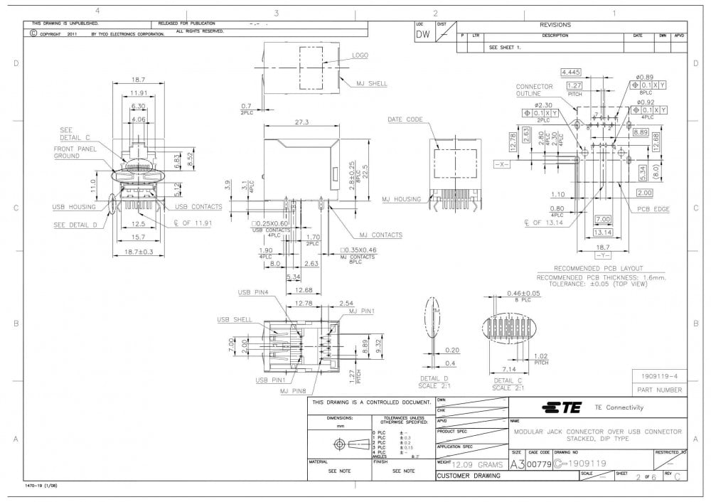 TE Connectivity 1-1909119-4 drawing page 2