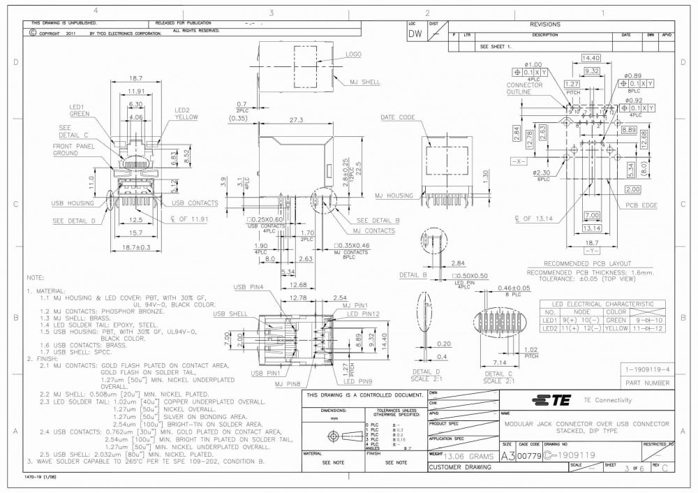 TE Connectivity 1-1909119-4 drawing page 3