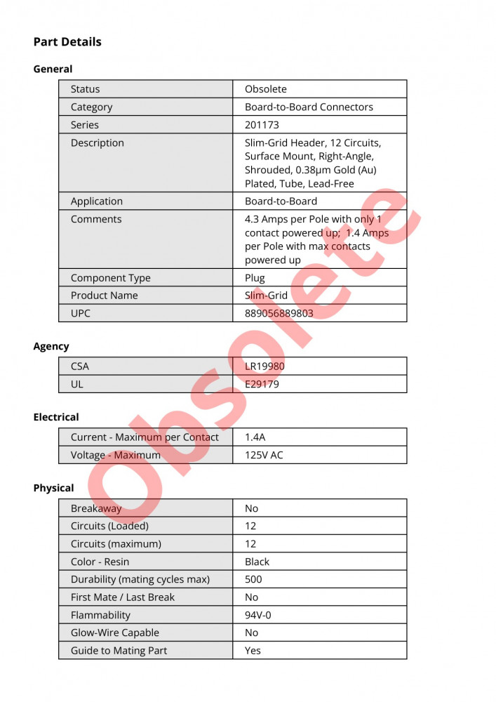 MOLEX 2011730112 technical document page 2