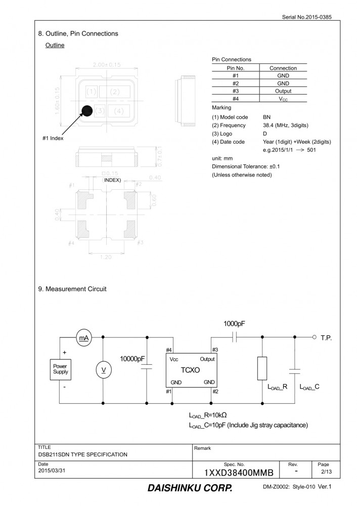 KDS 1XXD38400MMB specification page 3