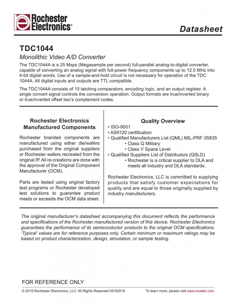 TDC1044AN9C datasheet page 1