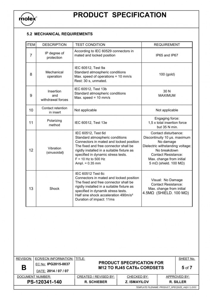 Product specification page 5