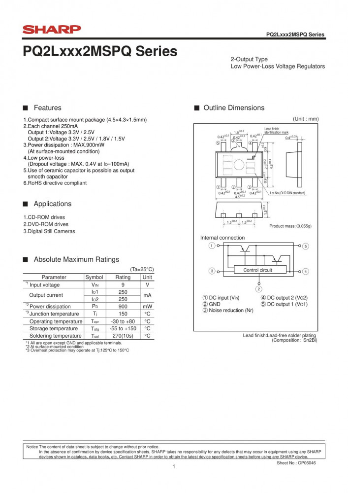 PQ2L3152MSPQ datasheet page 1