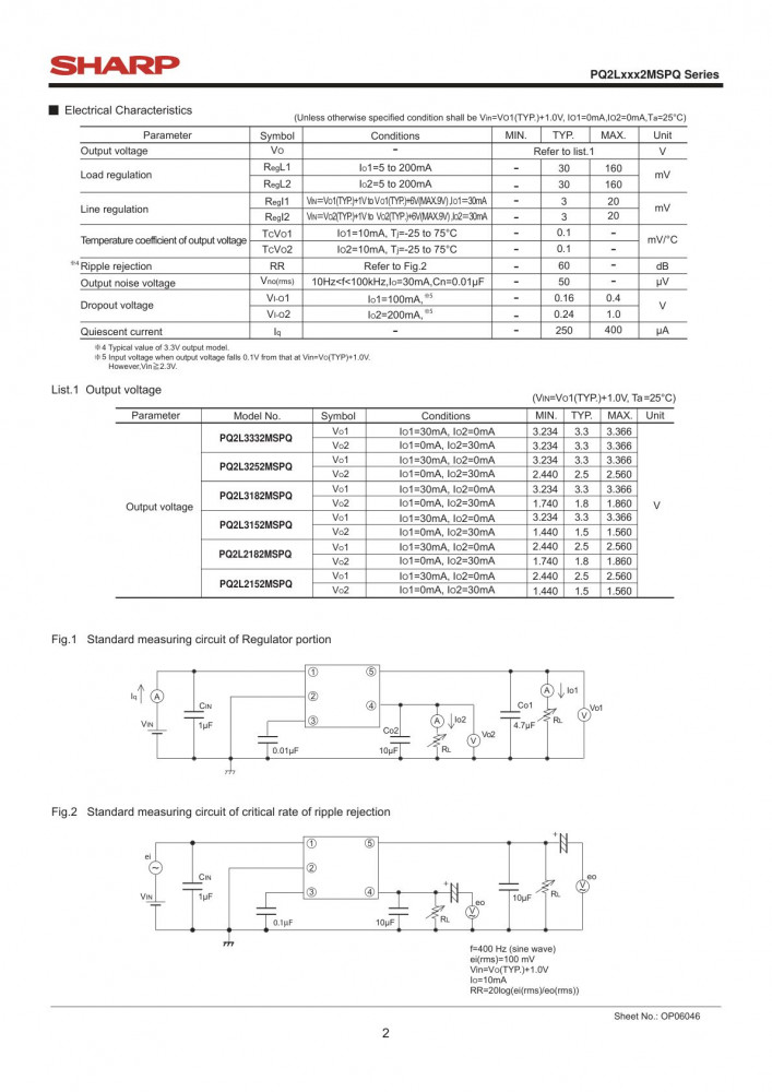PQ2L3152MSPQ datasheet page 2