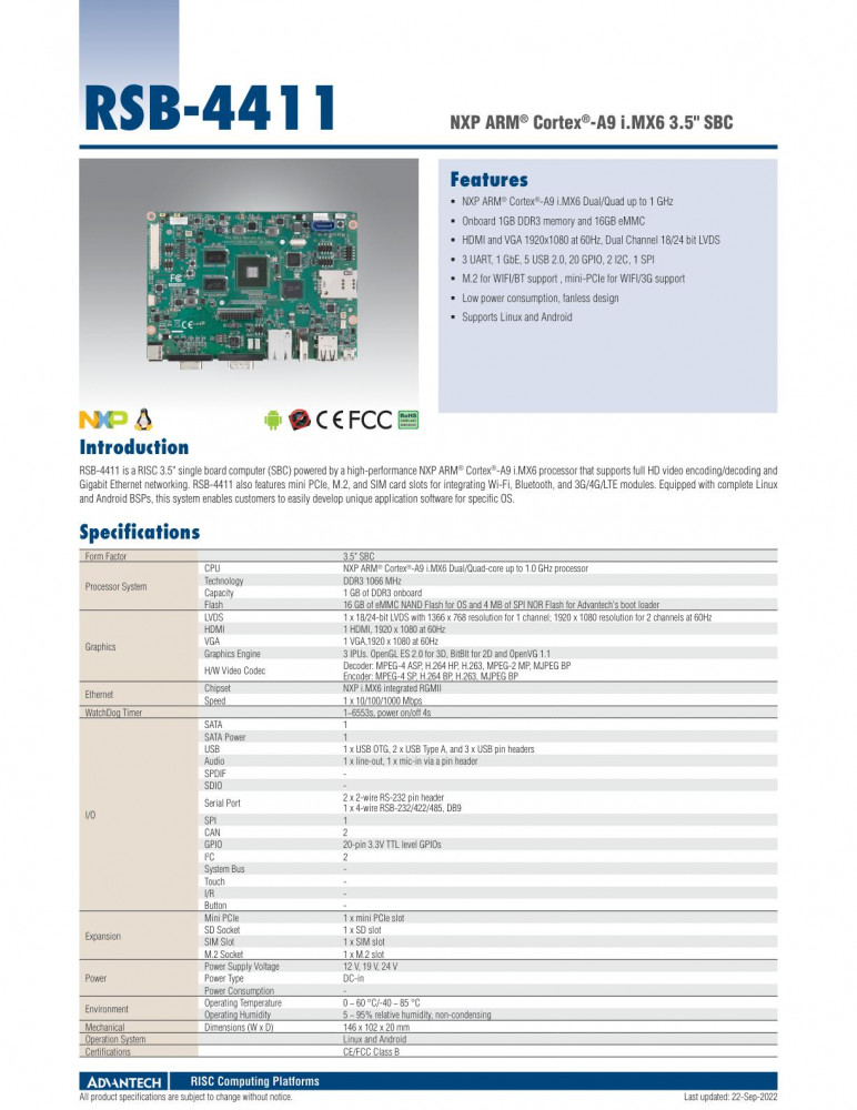 RSB-4411 product documentation, page image 1