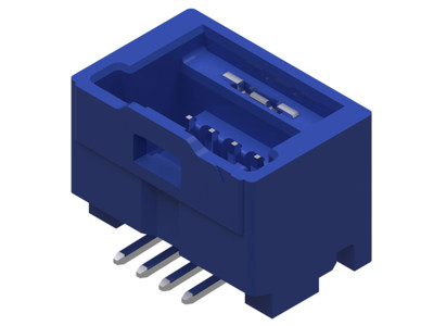 Spot-On Wire-to-Board Header with Nail, 1.50mm Pitch, Single Row, Vertical, 3 Circuits, with Potting Capability, Matte Tin (Sn) Plating, Blue for sale