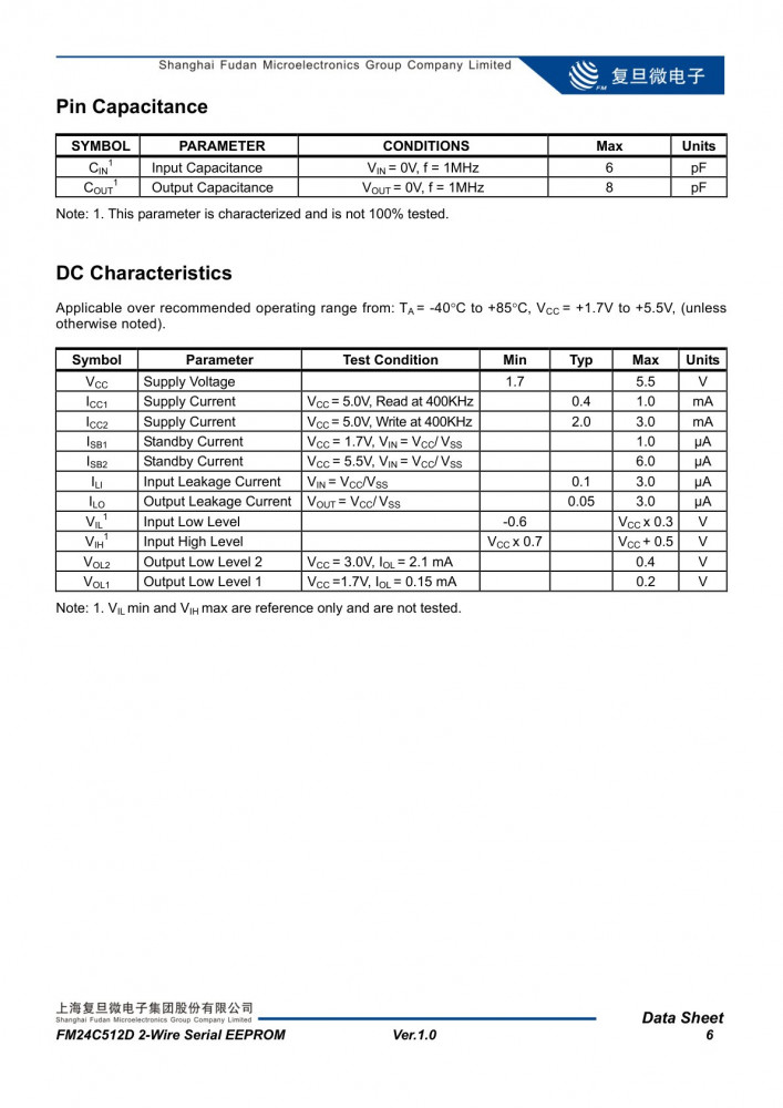 FM24C512D datasheet page 6