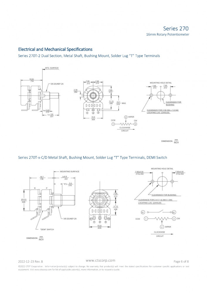 CTS Series 270 datasheet page 6