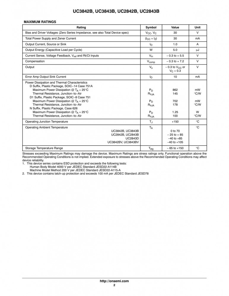 UC3843B datasheet page 2