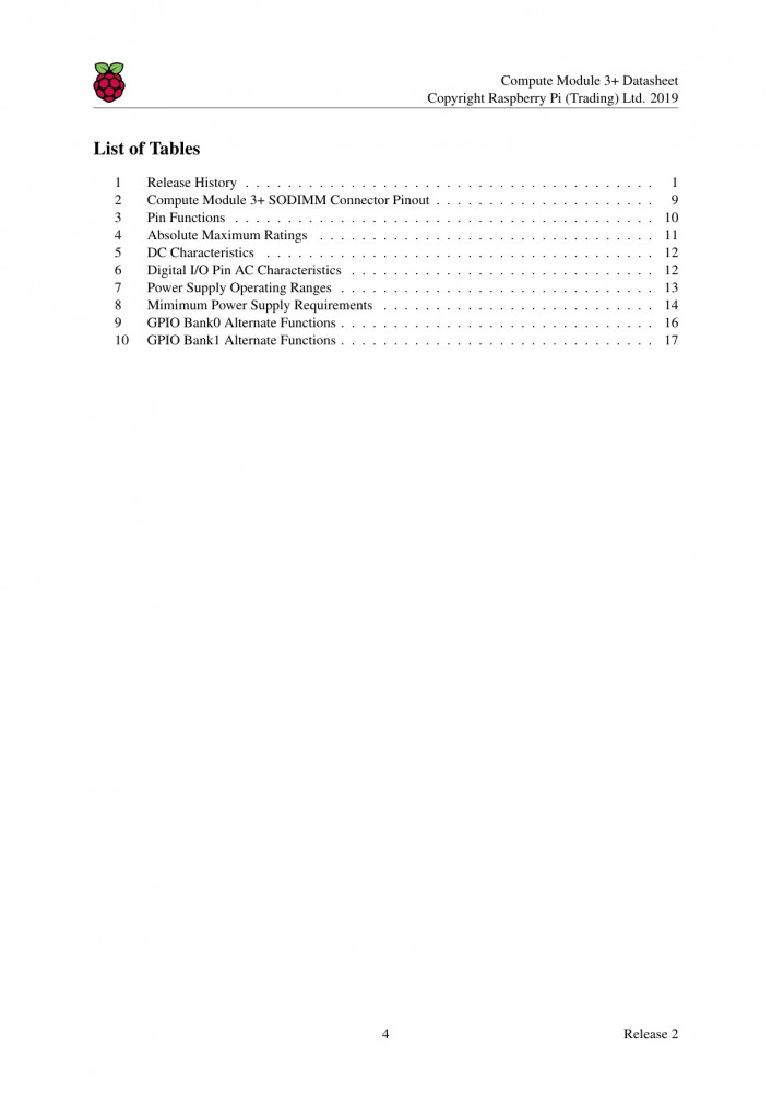 Raspberry Pi CM3+ document page 5