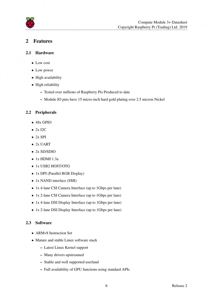 Raspberry Pi CM3+ document page 7