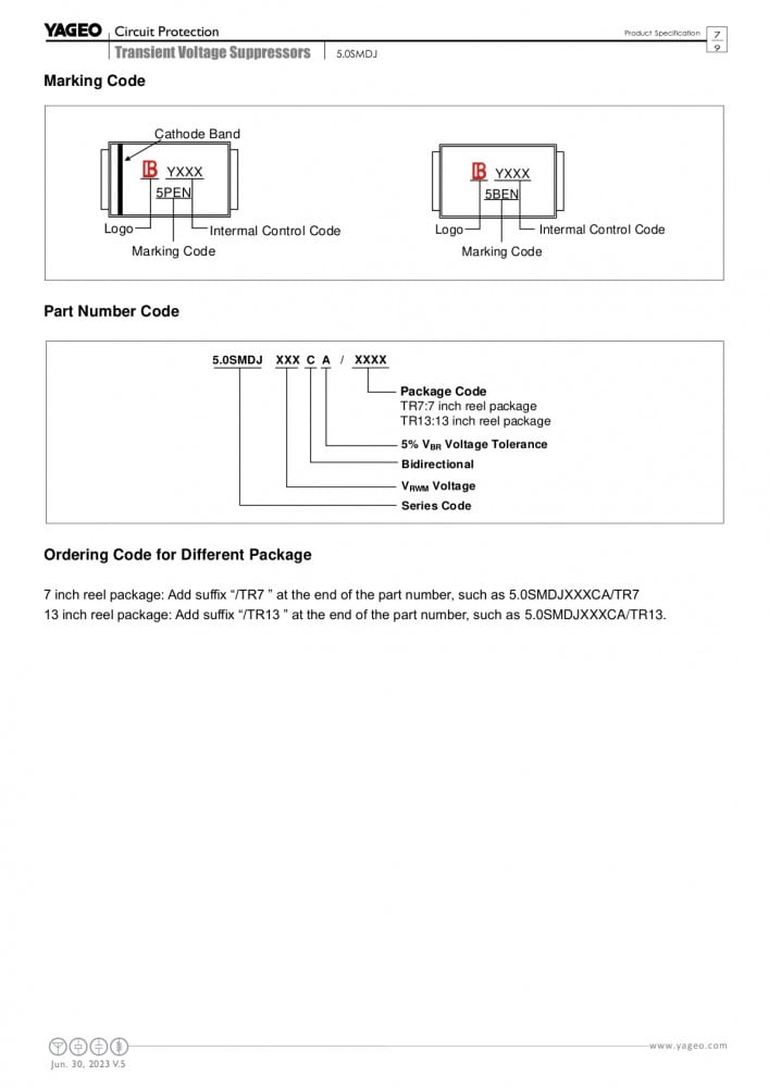 5.0SMDJ series datasheet page 7