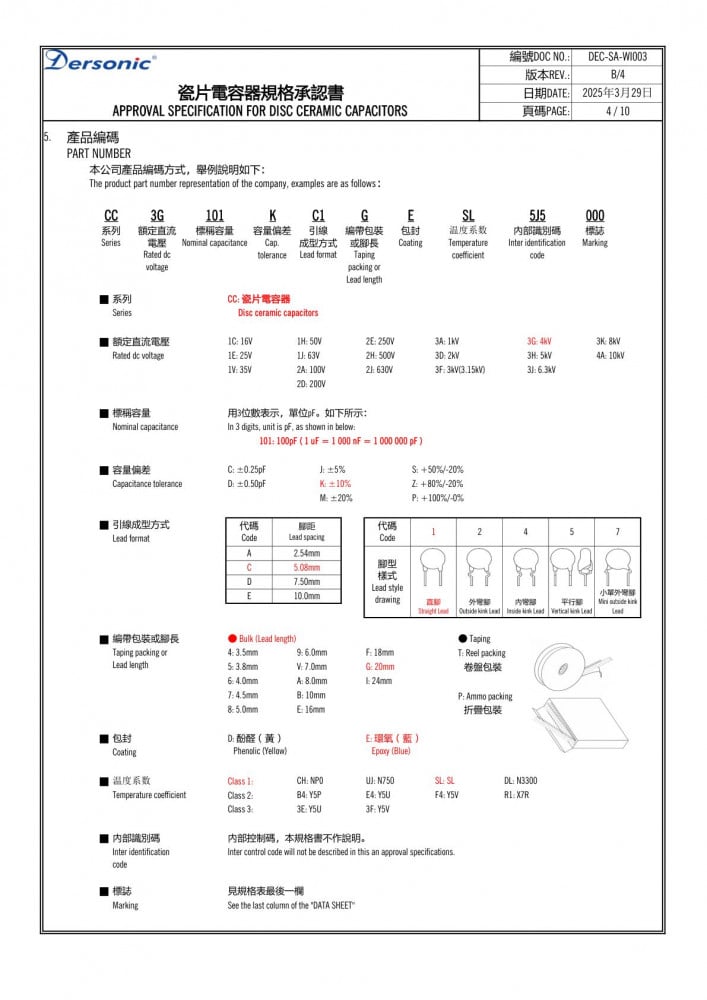 Dersonic approval specification page 5