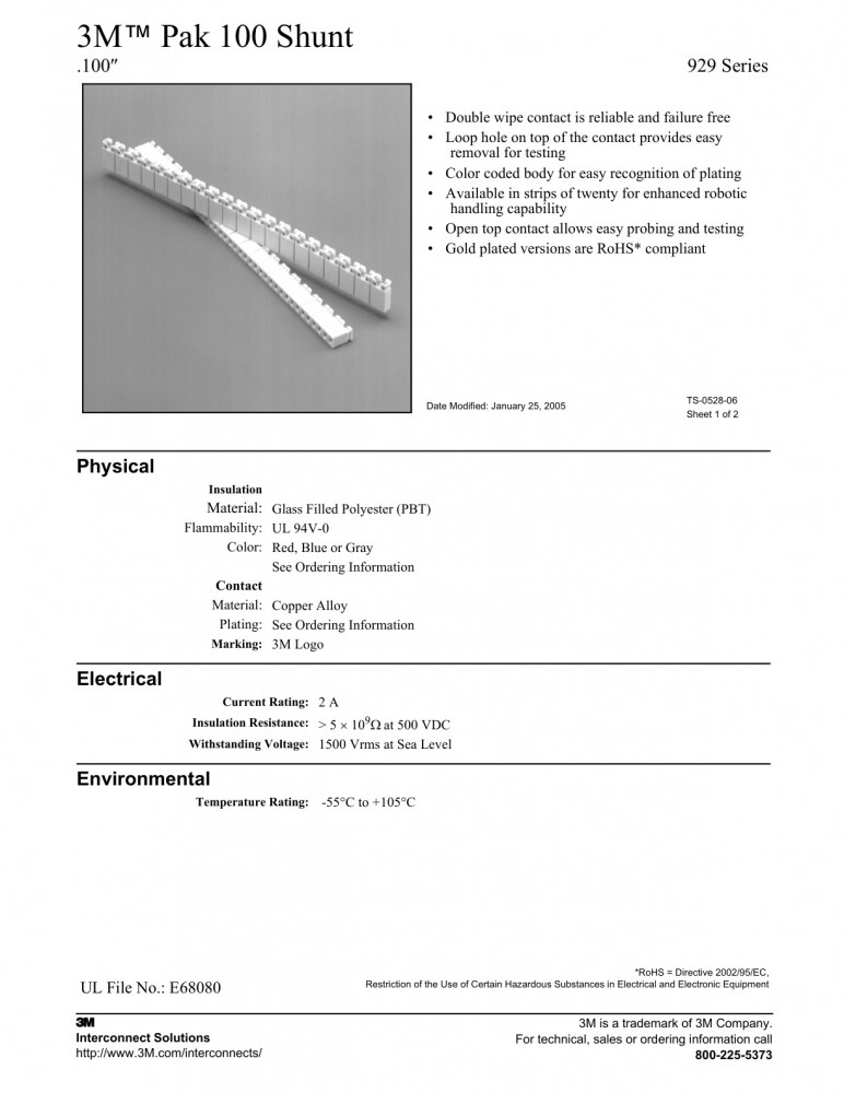 3M 929953-30 technical datasheet page 1