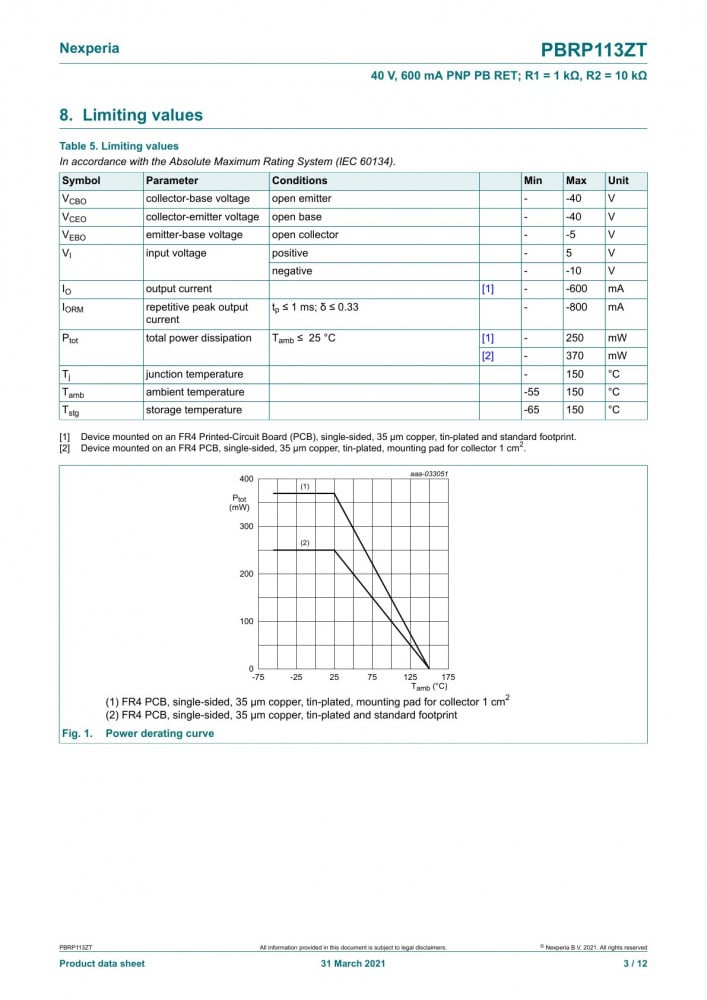 PBRP113ZT datasheet page 3