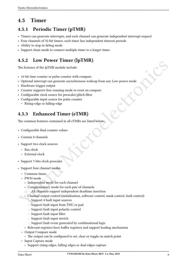 YTM32B1MC0x datasheet page 10