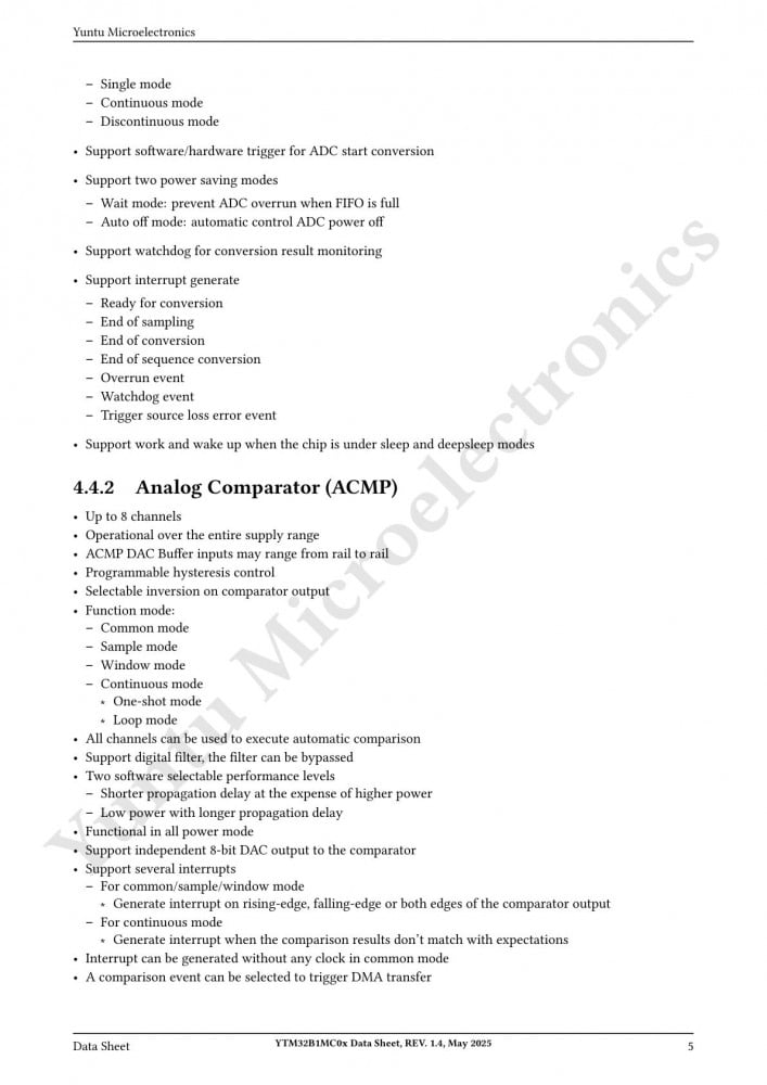 YTM32B1MC0x datasheet page 9