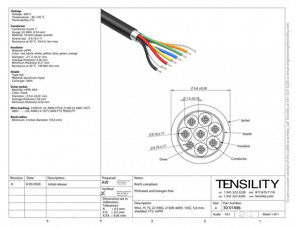 Tensility International 30-01486 product drawing preview