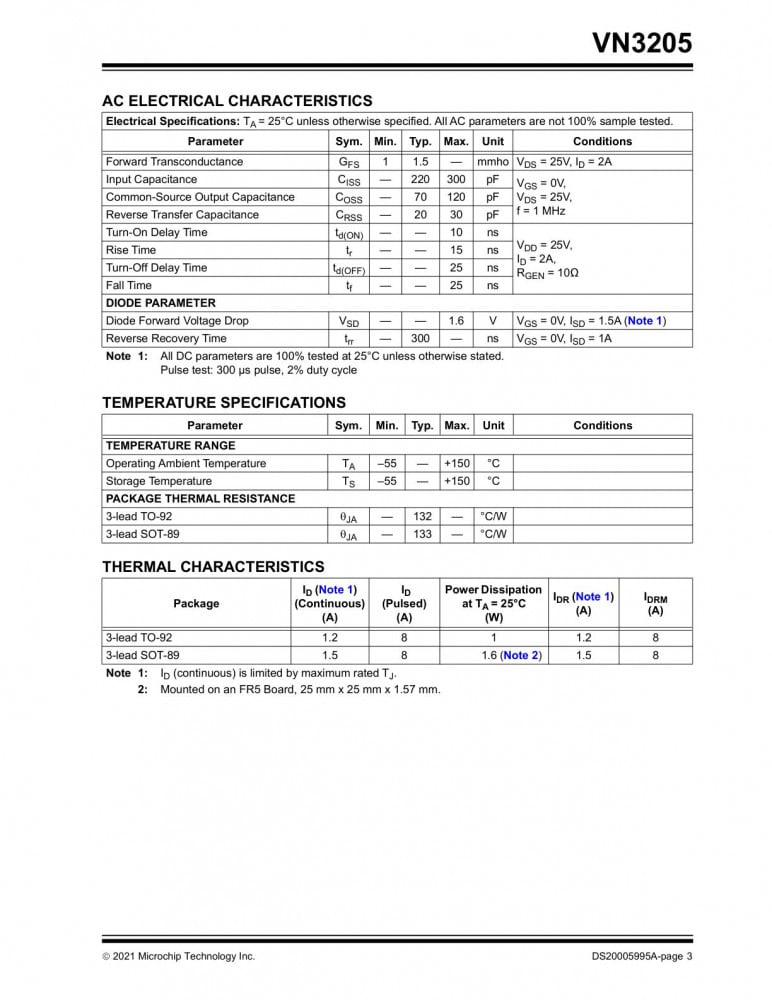 VN3205 datasheet page 3