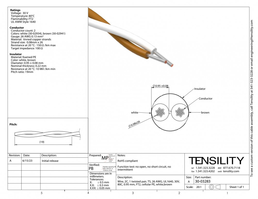 Tensility International 30-03283 product drawing preview