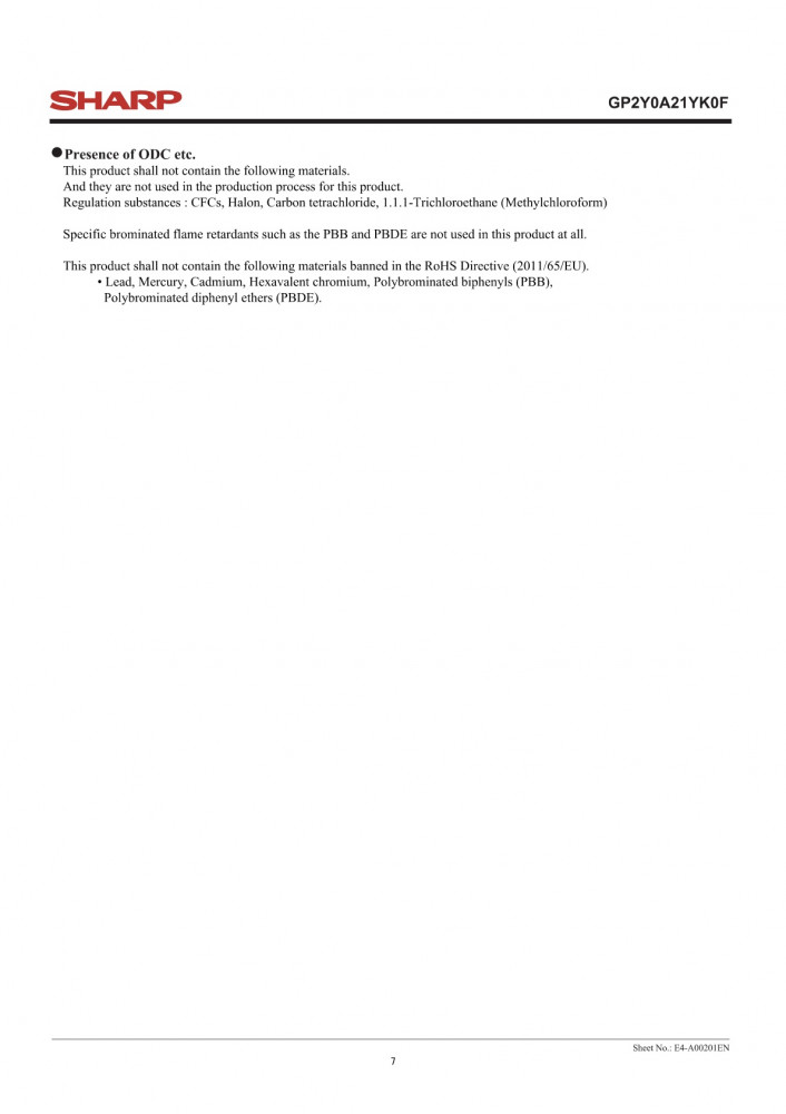 GP2Y0A21YK0F datasheet page 7