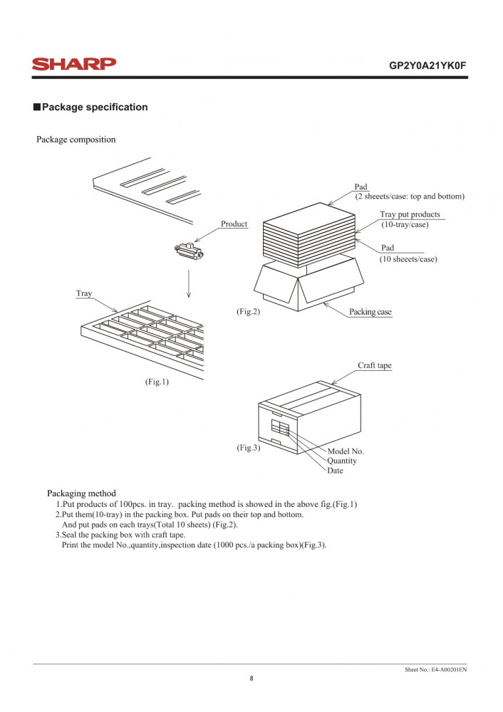 GP2Y0A21YK0F datasheet page 8