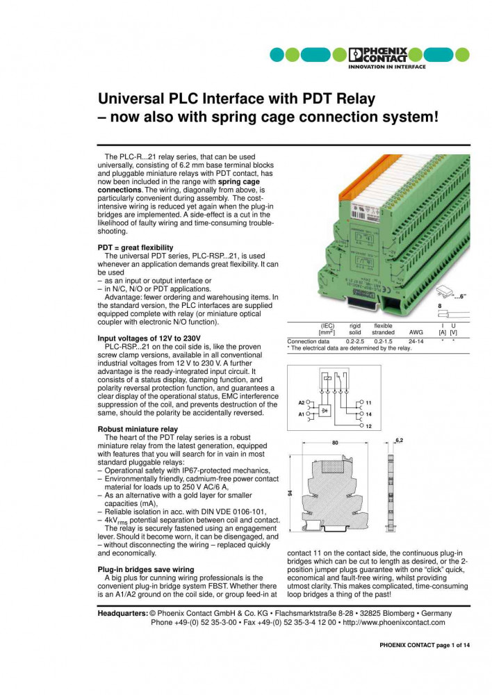 Phoenix Contact 2966485 technical document page 1