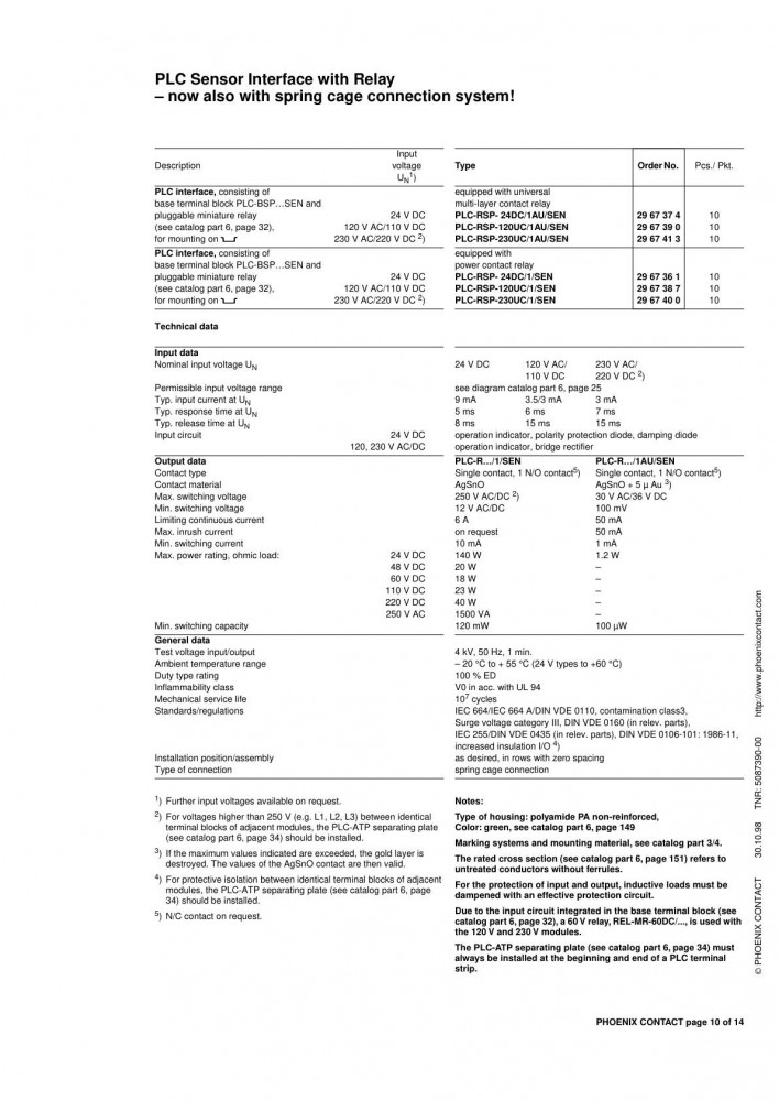 Phoenix Contact 2966485 technical document page 10