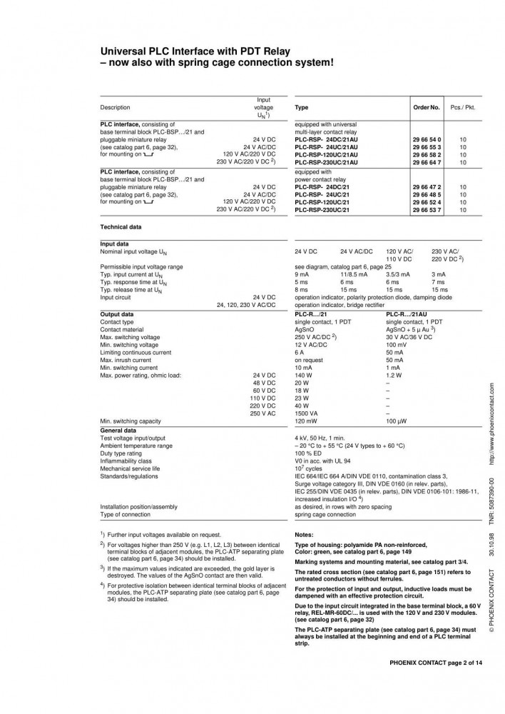 Phoenix Contact 2966485 technical document page 2