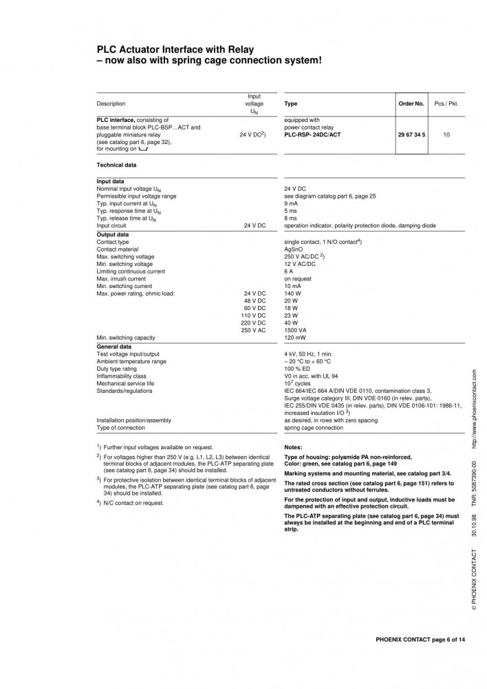 Phoenix Contact 2966485 technical document page 6