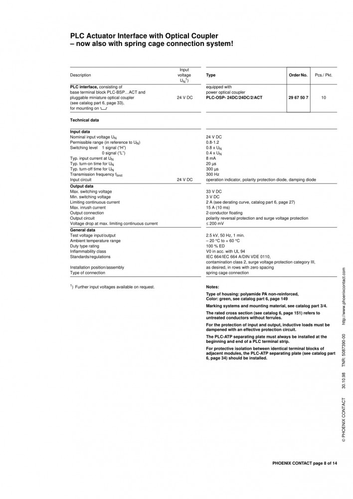 Phoenix Contact 2966485 technical document page 8