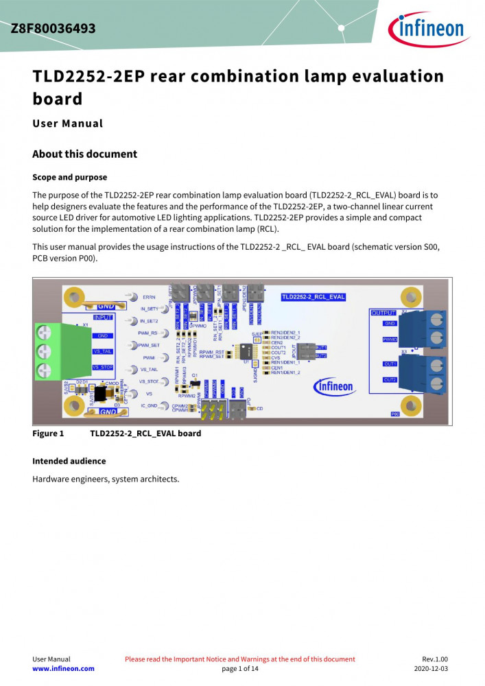 TLD2252-2EP evaluation board manual page 1