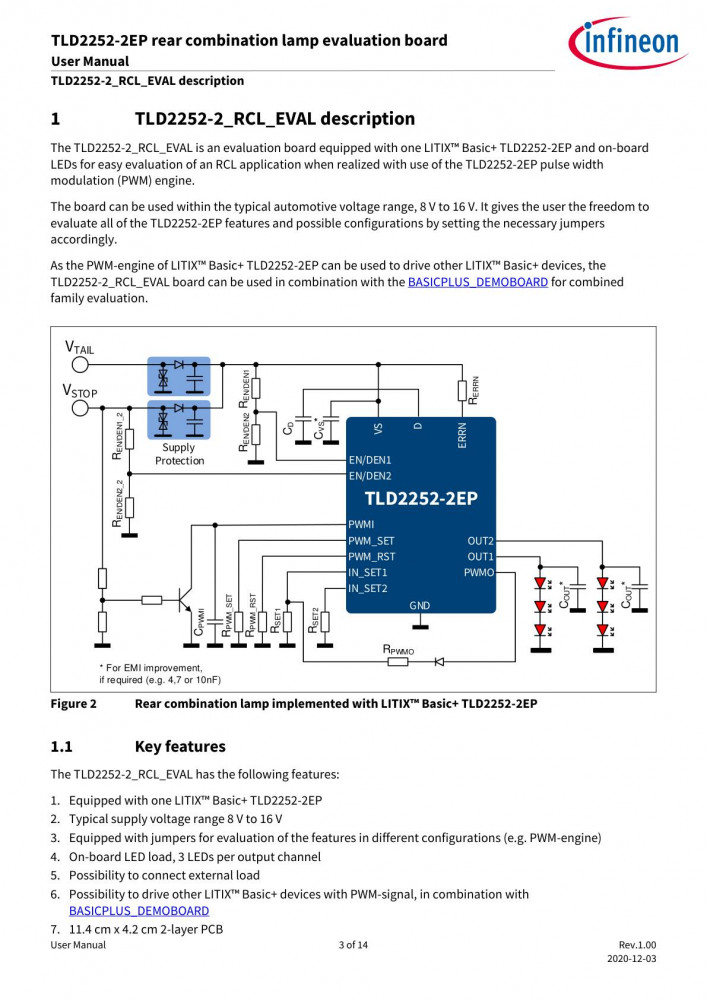 TLD2252-2EP evaluation board manual page 3