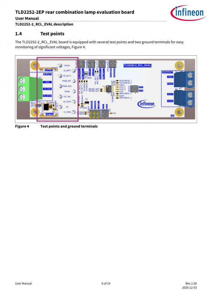 TLD2252-2EP evaluation board manual page 6