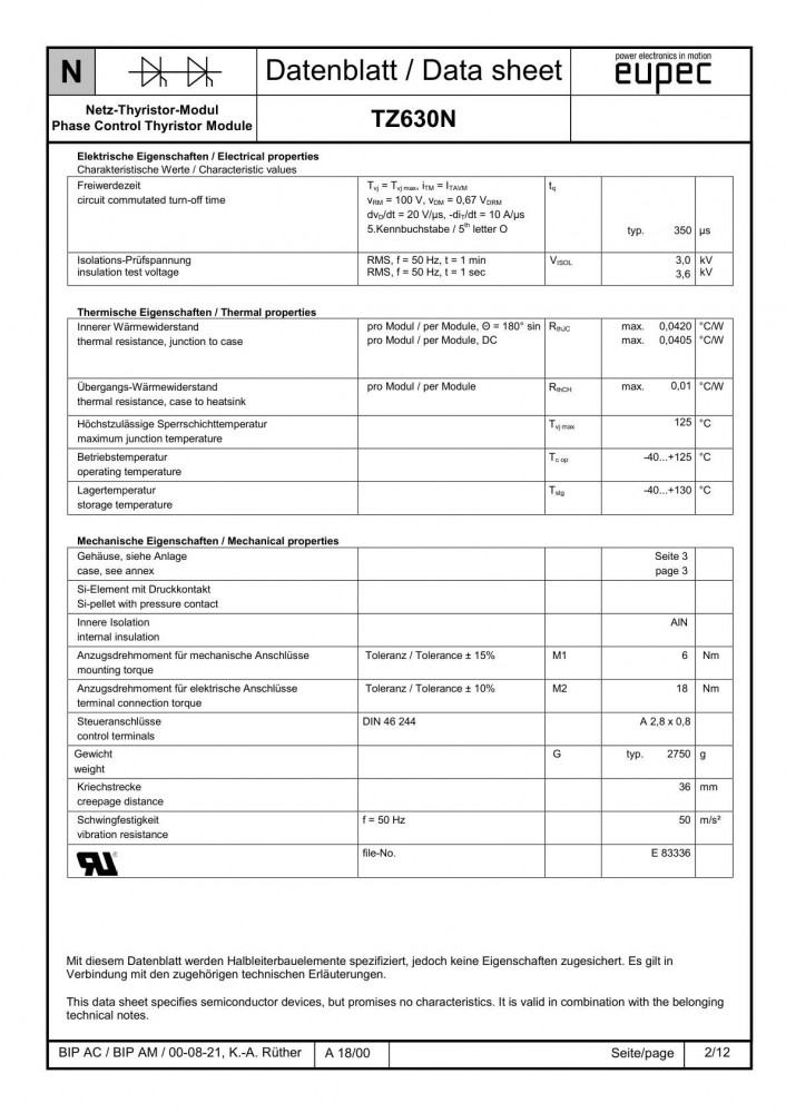 TZ630N datasheet page 2