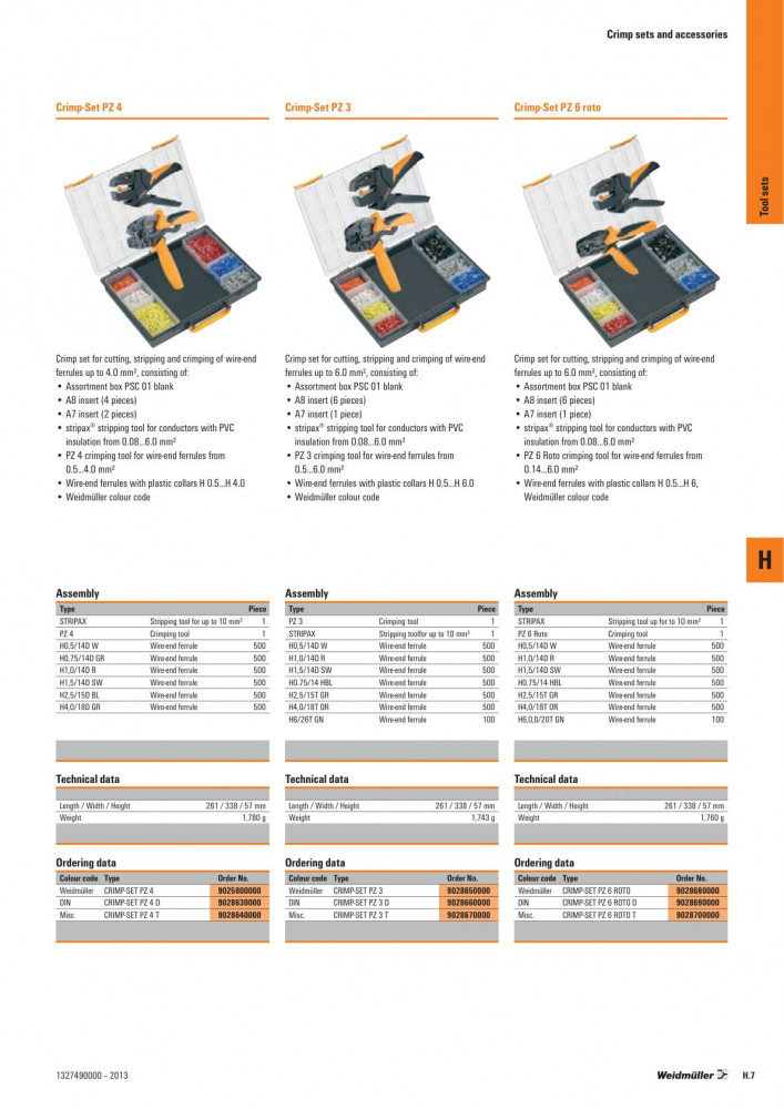 WEIDMULLER tool-set documentation page 7